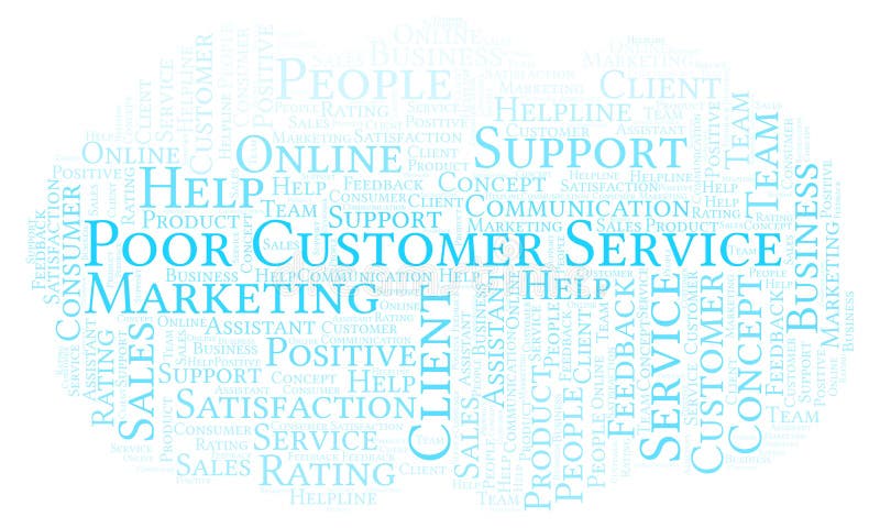 Poor Customer Service Word Cloud. Stock Illustration - Illustration of ...