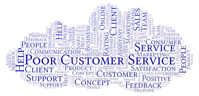 Poor Customer Service Word Cloud. Stock Illustration - Illustration of ...