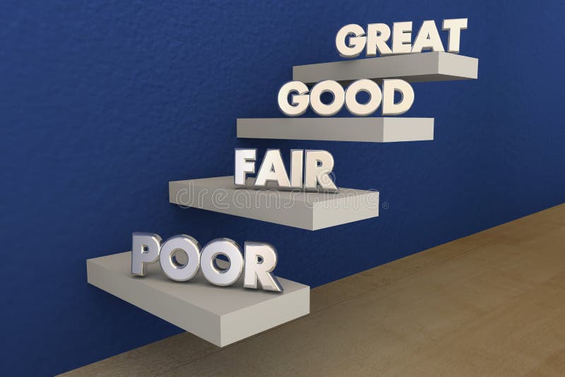 Poor Fair Good Great Grades Evaluation Steps Stock Illustration ...