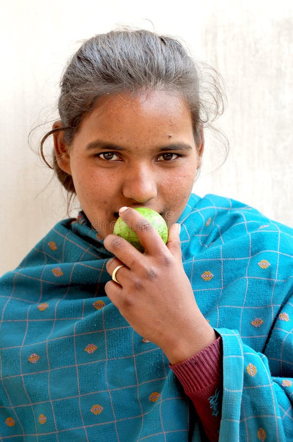Poor girl stock photo. Image of needy, poor, guava, fruit - 9300056