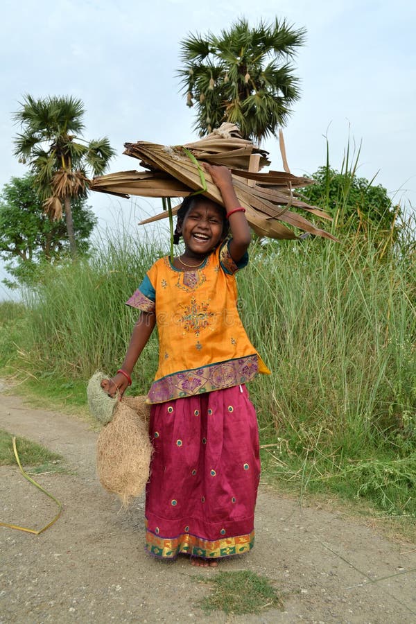 Poor girl editorial photo. Image of leaf, palm, hard - 54883266