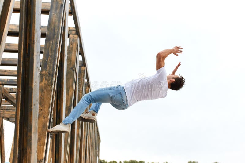 Poor Guy Falling Down on the Road after Accident Stock Photo - Image of ...