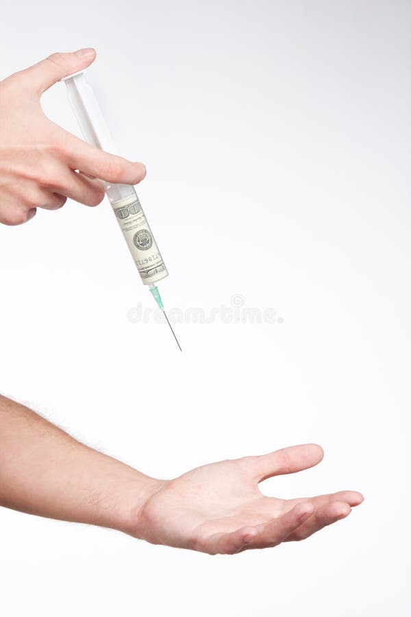 Poor Hand Injected with Money Stock Image - Image of inject, poverty ...