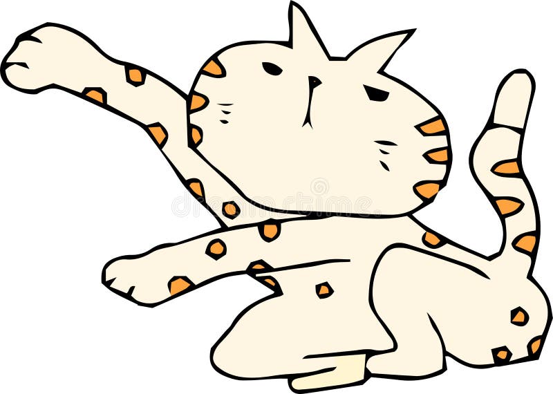 Poor Hand-painted Cute Cat Illustration Stock Vector - Illustration of ...