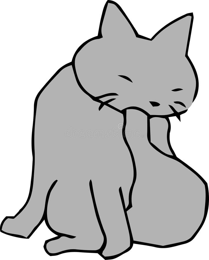 Poor Hand-painted Cute Cat Illustration Stock Vector - Illustration of ...