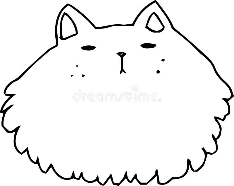 Poor Hand-painted Cute Cat Outline Illustration Stock Vector ...