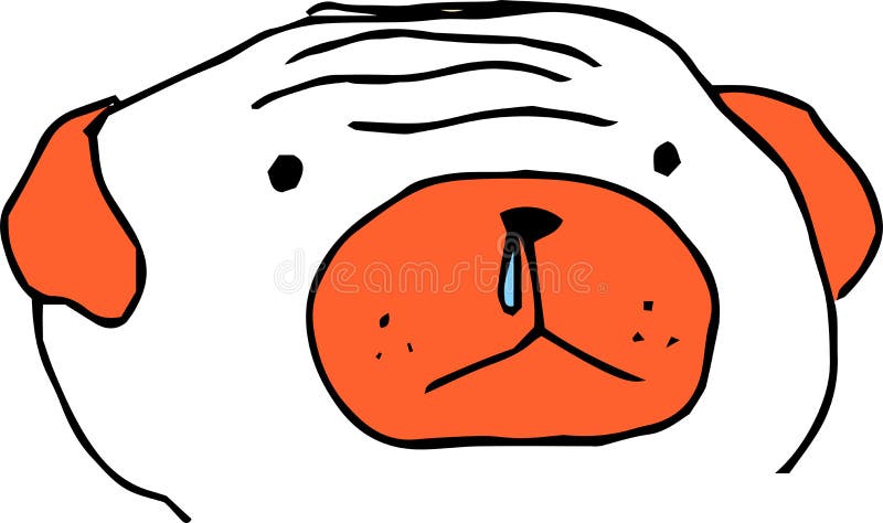 Poor Hand-painted Cute Dog Illustration Stock Vector - Illustration of ...