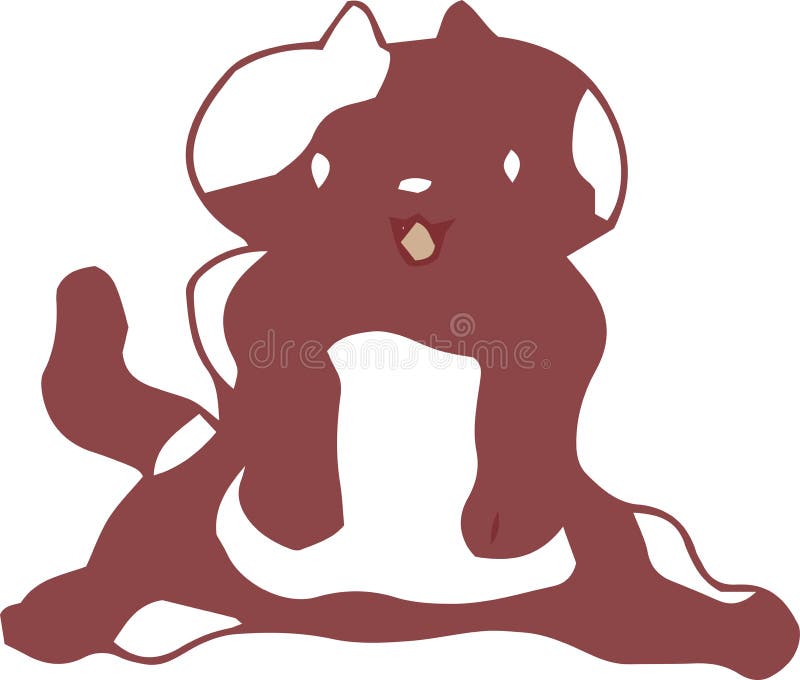 Poor Hand-painted Pretty Cat Illustration Stock Vector - Illustration ...