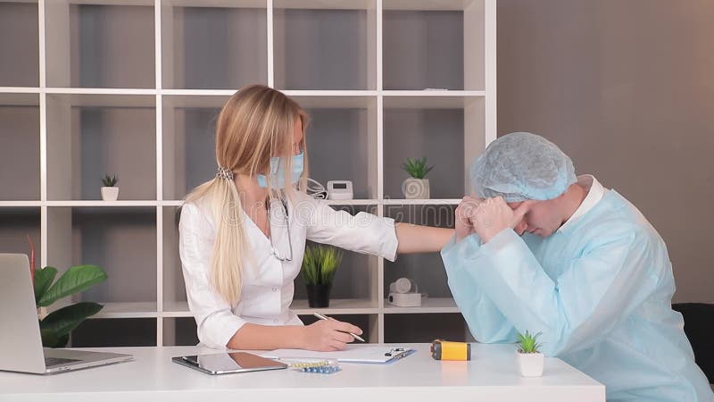 Poor Health of the Patient at the Doctor`s Appointment. the Doctor Asks ...