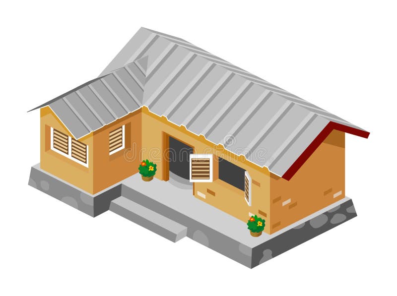 Poor House Isometric Vector Stock Illustration - Illustration of shame ...