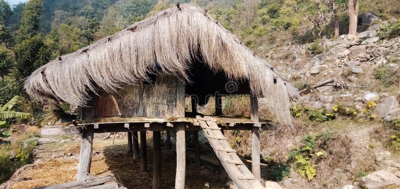 A Poor Hut in Hilly Areas of Nepal. Stock Photo - Image of house, nepal ...
