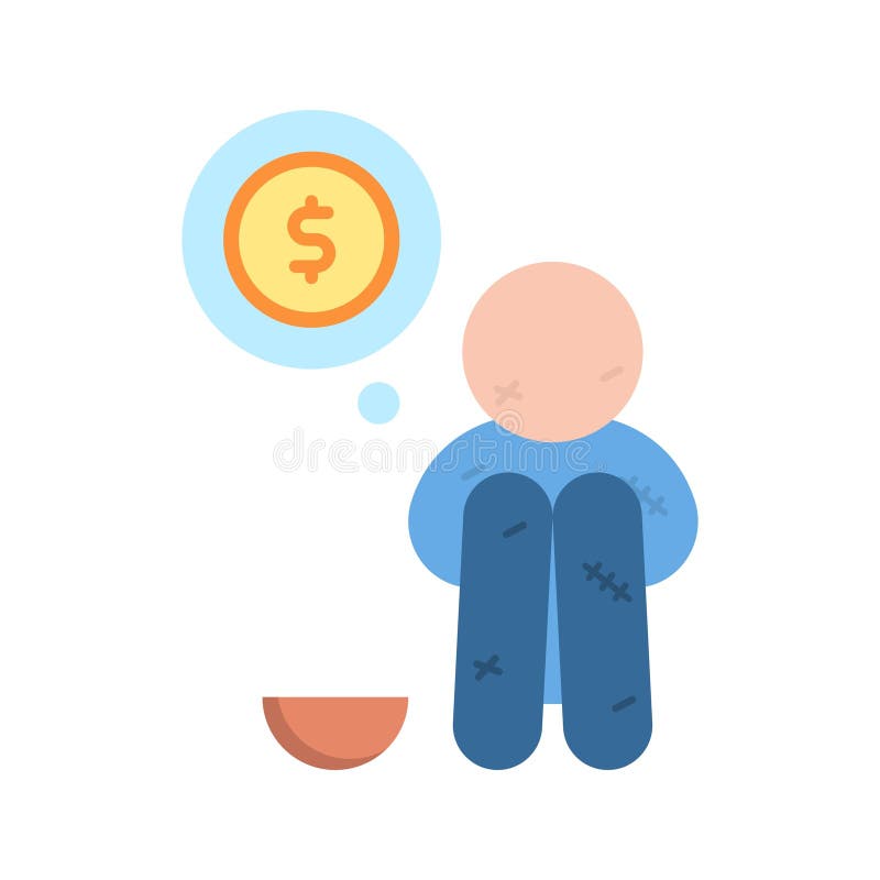 Poor Icon, Black Vector Sign with Editable Strokes, Concept ...