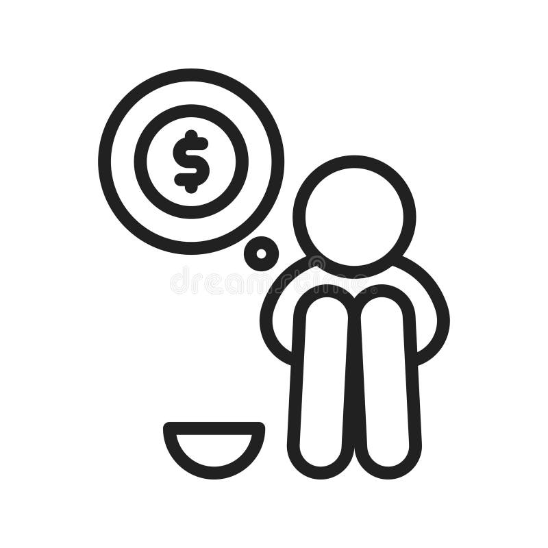Poor icon vector image. stock vector. Illustration of unemployed ...