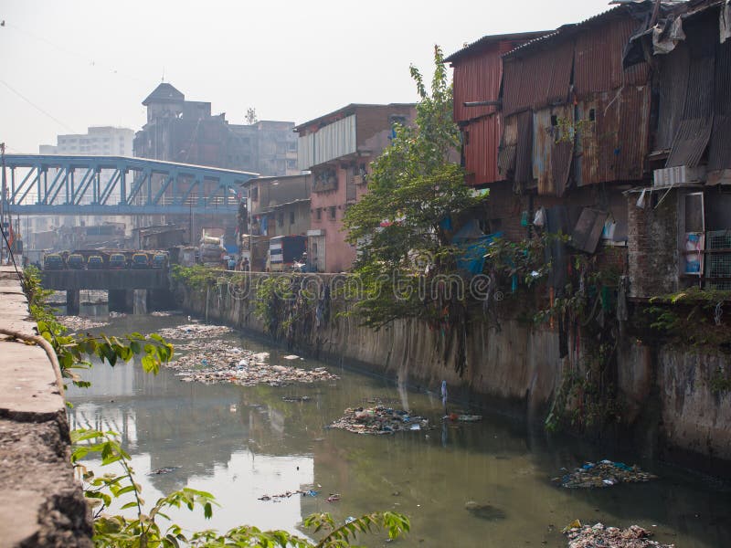 Poor and Impoverished Slums of Dharavi in the City of Mumbai. Stock ...