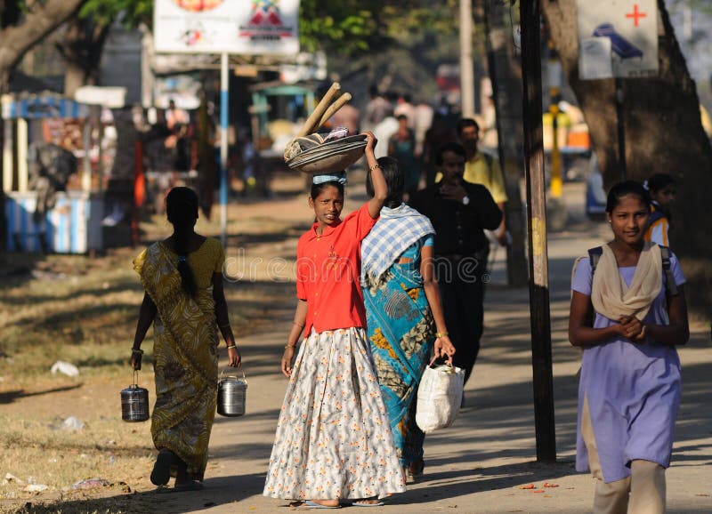 A Poor India Lady in Street Editorial Photography - Image of color ...