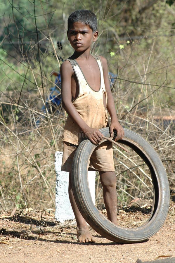 Poor Indian Young Boy Closeup Editorial Photo - Image of location ...