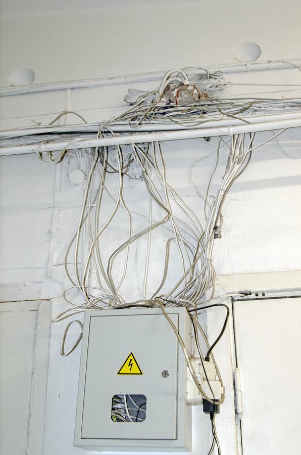 Ceiling modem installation stock image. Image of switch - 110637247