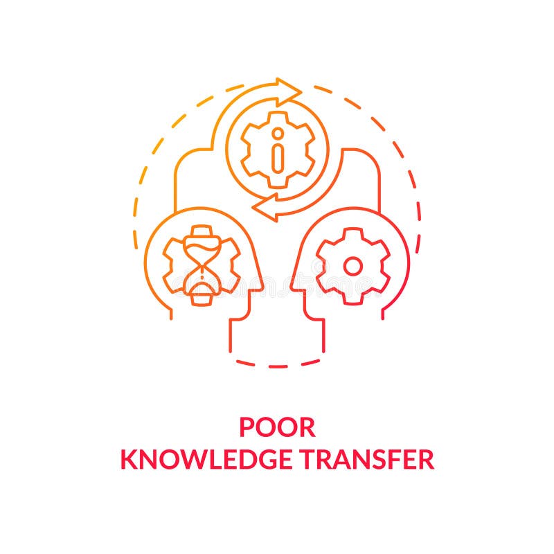 Poor Knowledge Transfer Red Gradient Concept Icon Stock Vector ...