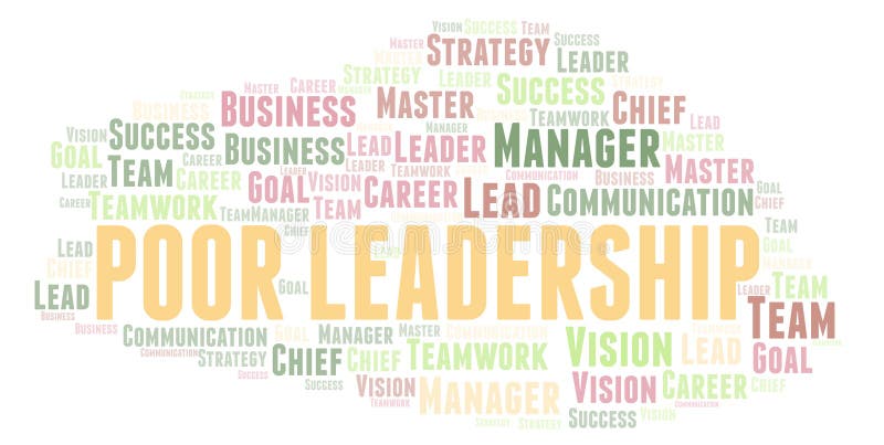 Poor Leadership word cloud stock illustration. Illustration of poor ...