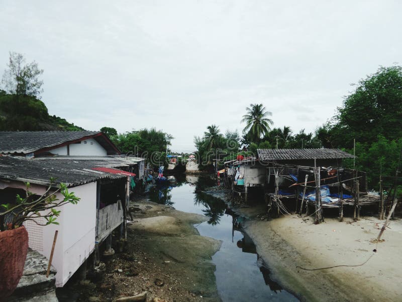 Poor Life, Houses and Huts in Phnom Krom Village, Siem Reap, Cambodia ...