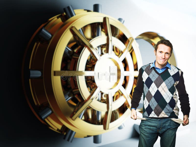 Poor man and bank stock image. Image of graphic, finance - 18285163