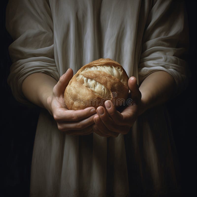 The Poor Man S Hands are Holding Bread. Stock Image - Image of give ...