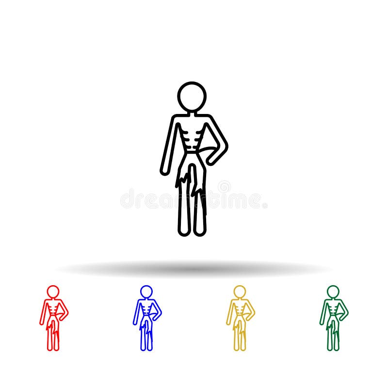 Poor Man Weak Multi Color Icon. Simple Thin Line, Outline Vector of ...