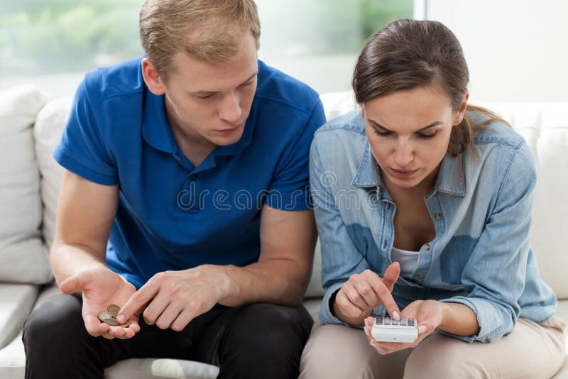 Poor Couple with Financial Problems Stock Photo - Image of married ...