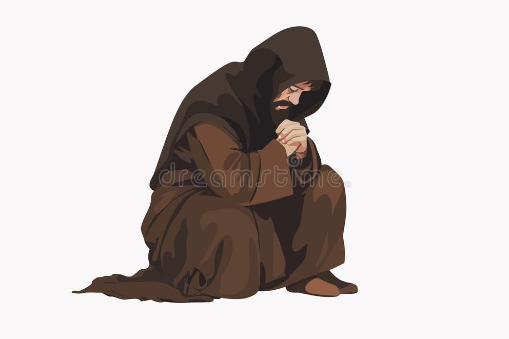 Poor Medieval Man Isolated Illustration Stock Vector - Illustration of ...