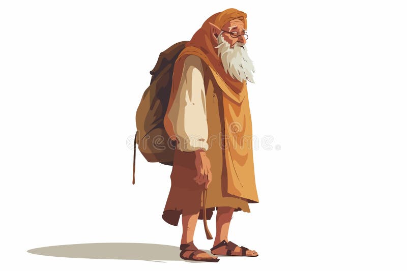 Poor Medieval Man Isolated Illustration Stock Vector - Illustration of ...