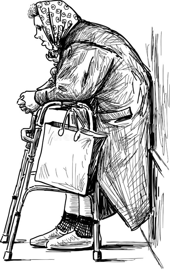 Female Beggar Drawing