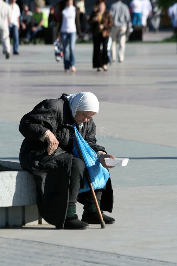 Poor old homeless woman stock photo. Image of hopeless - 3996602