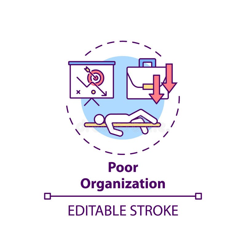 Poor Organization Concept Icon Stock Vector - Illustration of circle ...