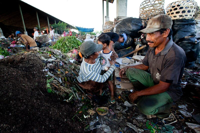 Poor People Working in a Scavenging at the Dump Editorial Image - Image ...