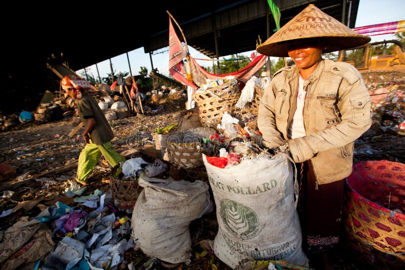 Poor People Working in a Scavenging at the Dump Editorial Photo - Image ...