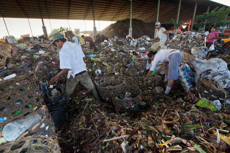 Poor People Working in a Scavenging at the Dump Editorial Photo - Image ...