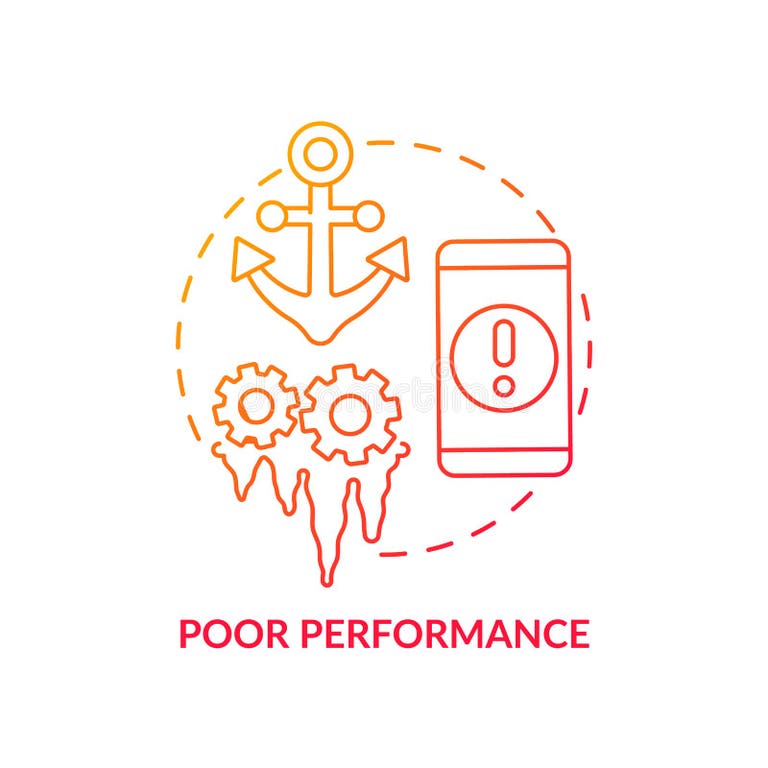 Poor Performance Red Gradient Concept Icon Stock Vector - Illustration ...
