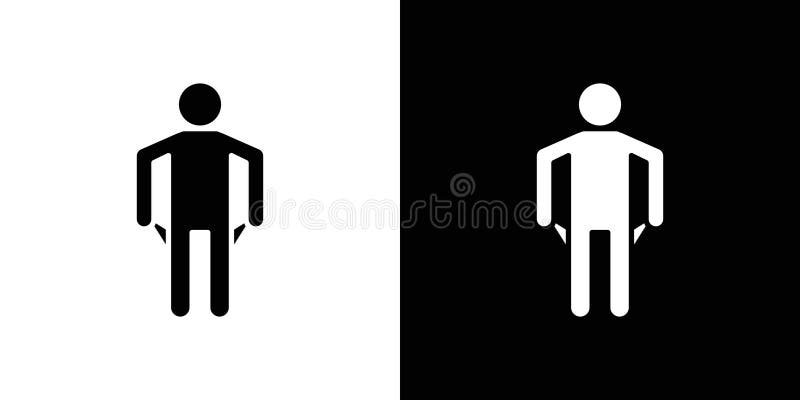 Poor Person Empty Pockets Icon Linear Logo Isolated Stock Vector ...