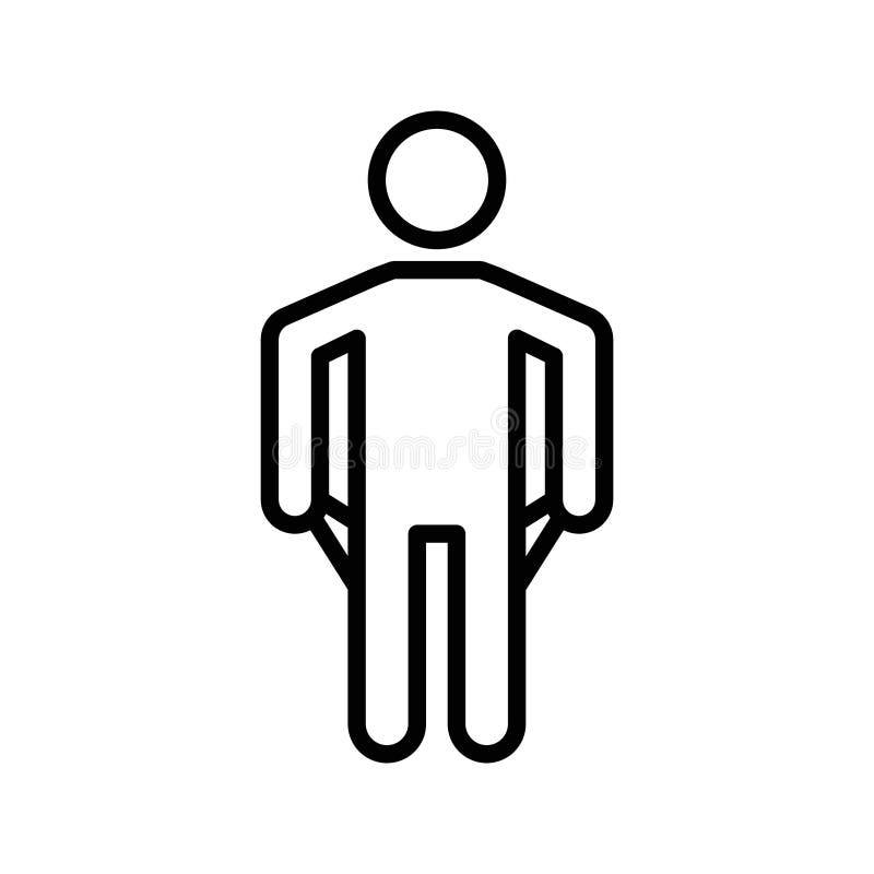 Poor Person Empty Pockets Icon Linear Logo Mark in Black and White ...