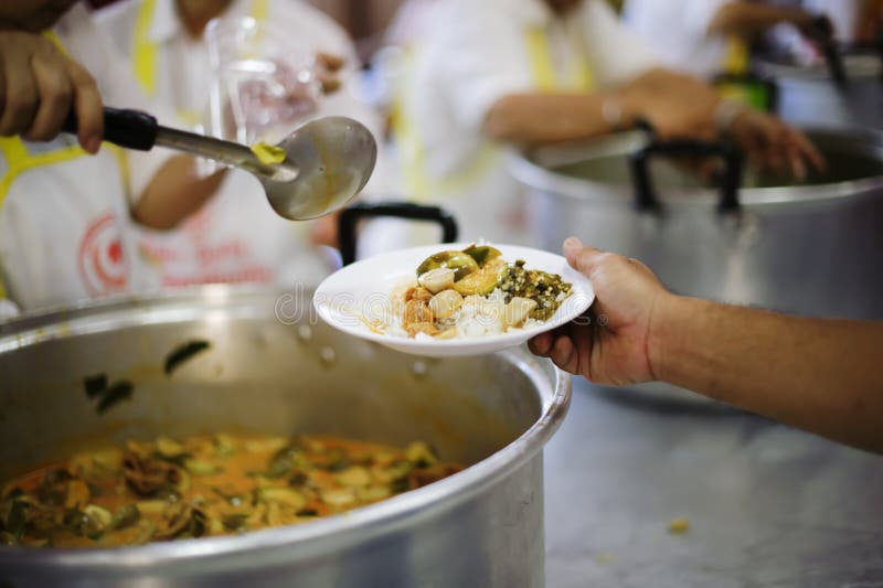 The Poor are Reaching for Food, are Sociable Stock Image - Image of ...