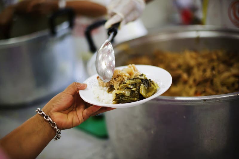 The Poor are Reaching for Food, are Sociable Stock Image - Image of ...