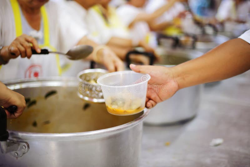 The Poor are Reaching for Food, are Sociable Stock Image - Image of ...