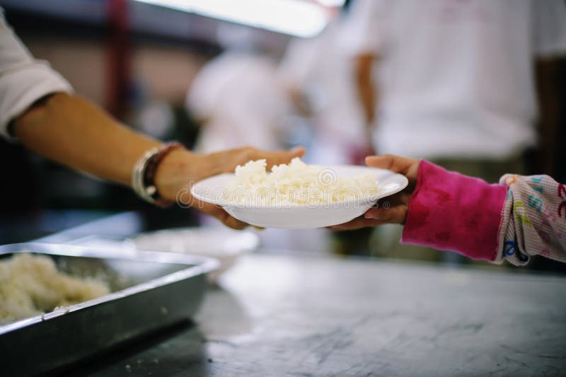 The Poor are Reaching for Food, are Sociable Stock Image - Image of ...