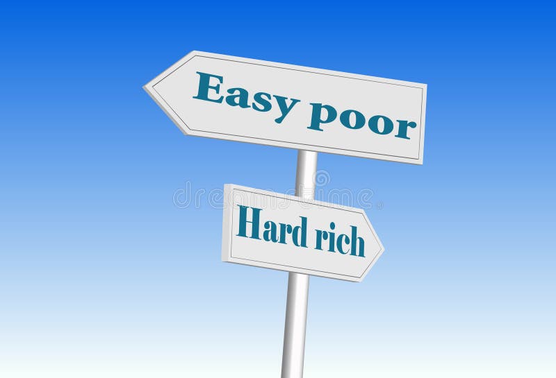 Rich Vs Poor Two Way Street Road Signs Poverty Wealth Stock ...
