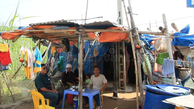 Rural Family, Healthy Boy Walks Holding Hands with Grandparents ...