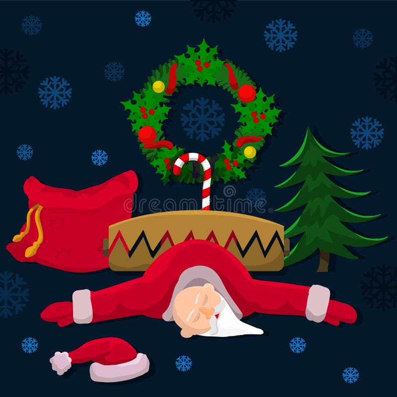 Poor Santa Claus in a trap stock vector. Illustration of risk - 62544085