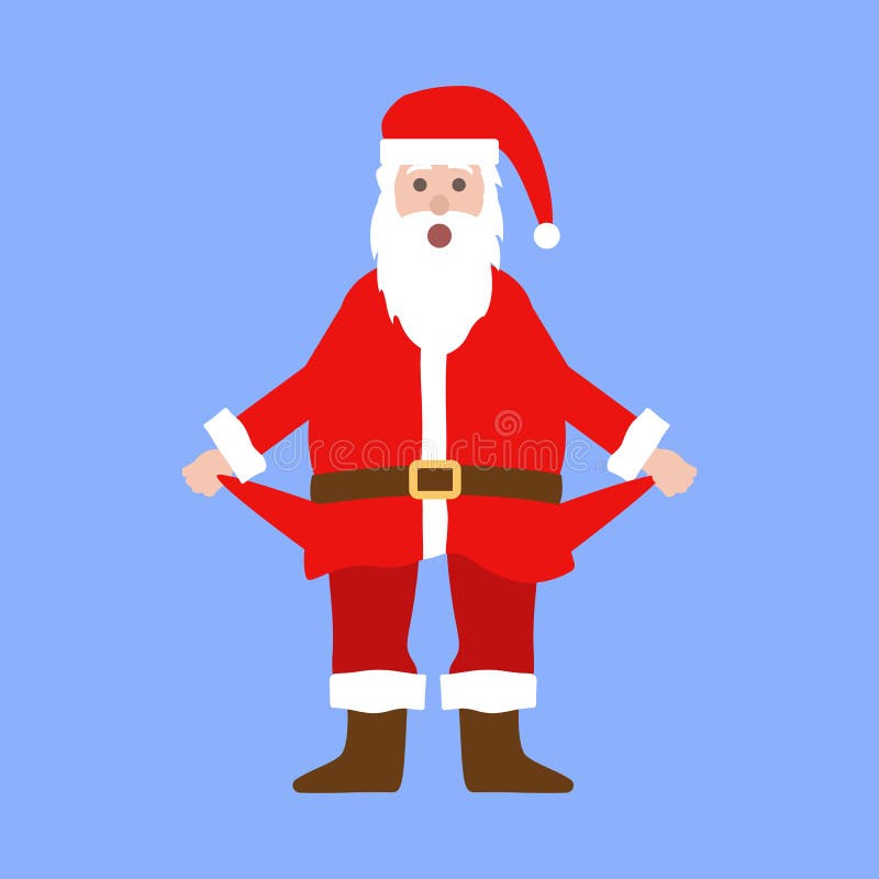 Broke Santa Cartoon stock vector. Illustration of debt - 34145325