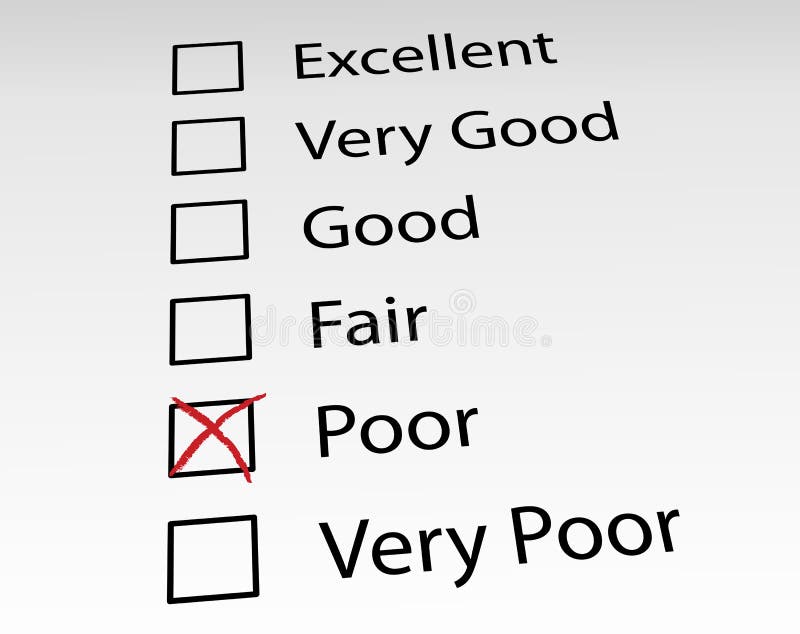 Poor, Fair, Good, Great To Symbolize Improvement Stock Illustration ...