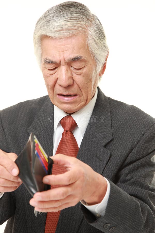 Poor senior Japanese man stock image. Image of poverty - 62375255