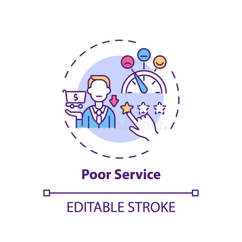 Poor service concept icon stock vector. Illustration of abstract ...